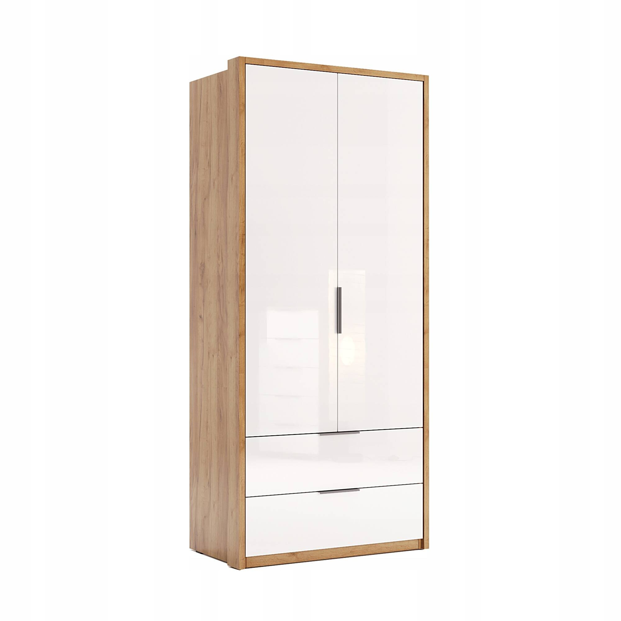 Asti AS-12-WB - Szafa 2D2S Dąb Craft Biały Połysk MiroMark - Meblecom.pl