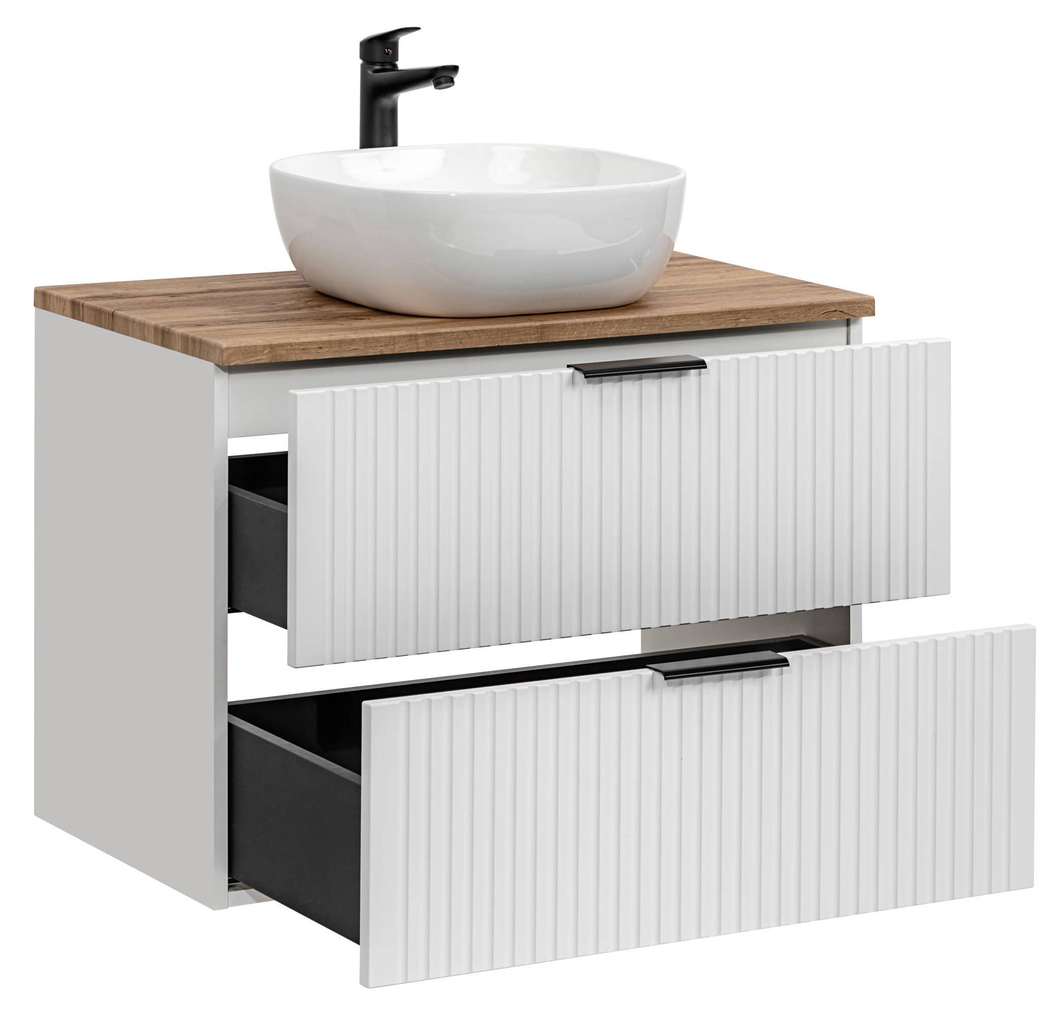 Szafka 80 cm ADEL WHITE z umywalką SMILE i blatem Comad - Meblecom.pl